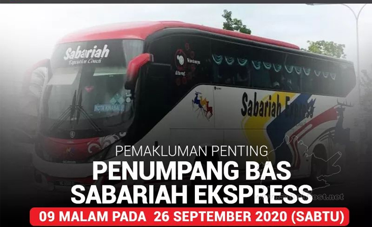 Penumpang Sabariah Ekspress LD-KK 26 September Perlu Jalani Saringan ...