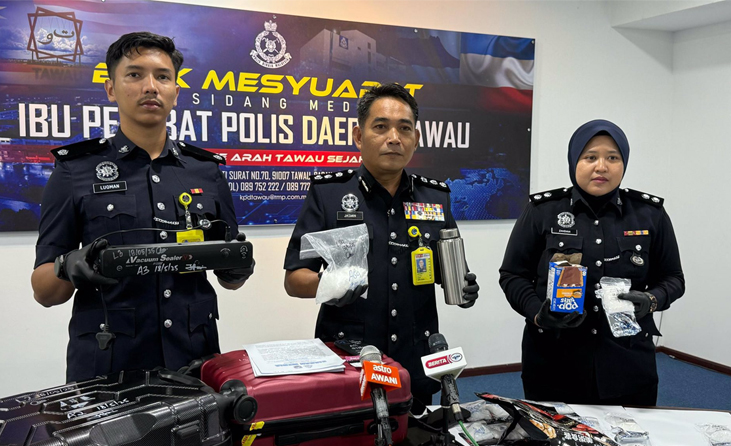 Dua Lelaki Ditahan Bersama 2.5 Kilogram Syabu Di Lapangan Terbang Tawau ...